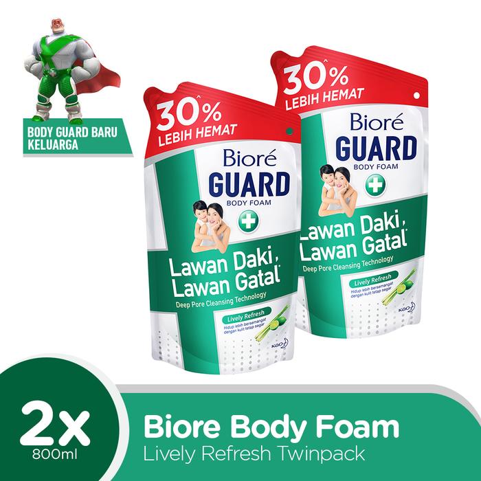 Promo Biore Guard Lively Refresh 800ml Pouch Twinpack - Sabun Mandi ...
