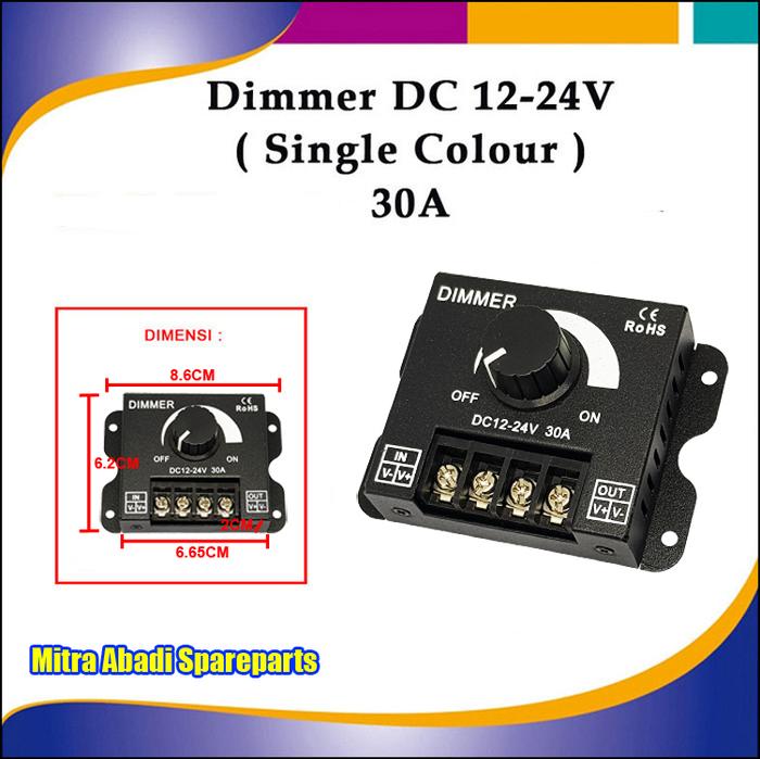 Jual LED Single Colour Dimmer DC 12V-24V/12-24 Volt 30A/30 Ampere ...