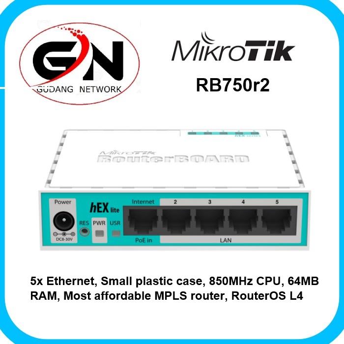 Jual Mikrotik Router Indoor RB750r2 hEX-Lite RB750 R2 - Jakarta Pusat ...