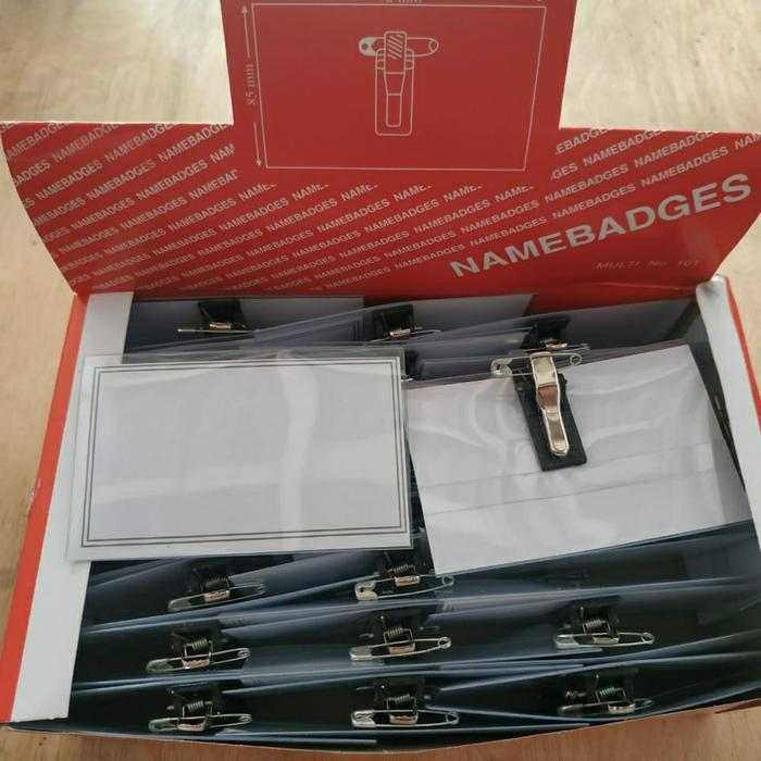 Jual Name Tag Multi No. 101 - Tanda Peserta + Peniti + Jepit Buaya Atk ...