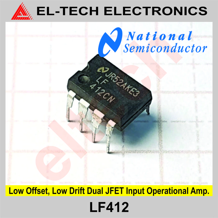 Jual LF412 LF 412 Low Offset, Low Drift Dual JFET Input Operational Amp. - Kota Surabaya ...