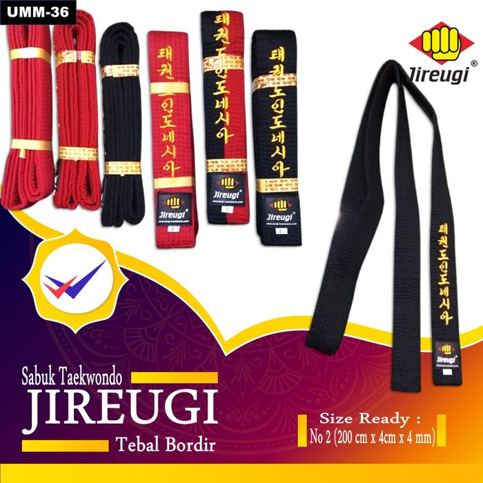 Jual sabuk hitam merah poom Jireugi Taekwondo belt tebal premium black - Merah - Kota Bekasi ...