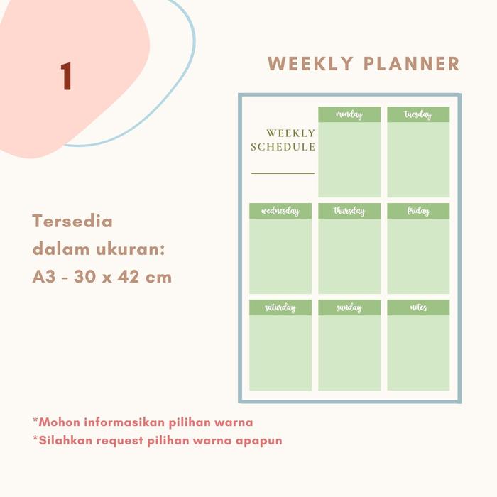 Jual Akrilik Planner Mingguan I Acrylic Weekly Planner I Custom Acrylic ...