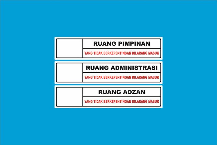 Jual Sign Label Custom RUANG PIMPINAN DLL - Kota Tangerang Selatan ...