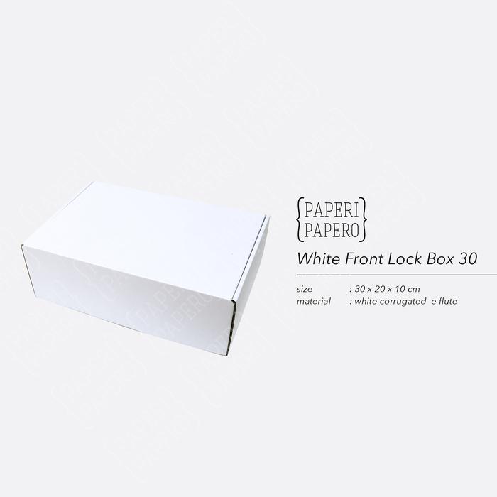 Jual White Front Lock Box - Kotak Putih Packaging Multifungsi (30x20x10 ...