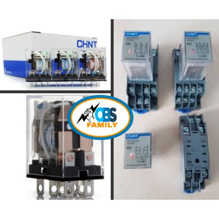 Jual Chint Miniature Relay 220VAC 8Pin 11Pin 14Pin NXJ-AC220V-2Z1 ...