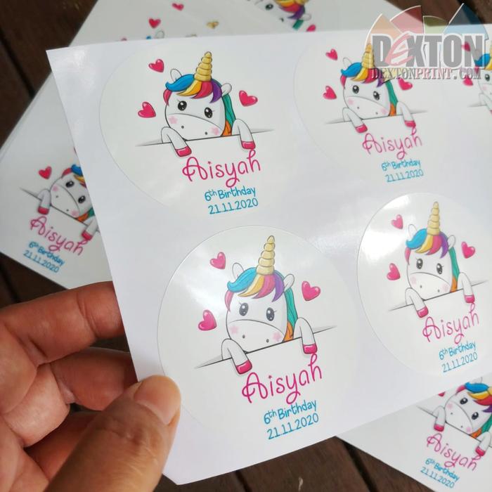 Jual Sticker Bulat 1 Pack(Isi 24 lbr) Stiker Ultah Ulang Tahun CUSTOM ...