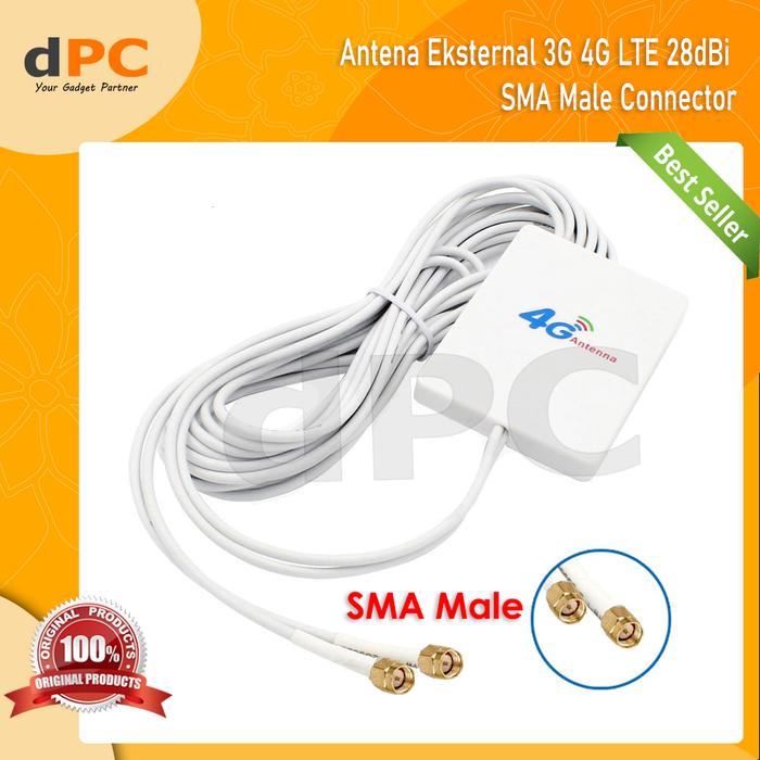 Jual Antena Eksternal 3G & 4G LTE 28dBi SMA Male Connector - Jakarta ...