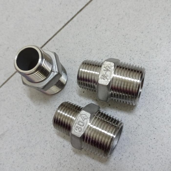 Jual Double Nepel Reducer Stainless 304 3/4 x 1/2 " inchi - Jakarta ...