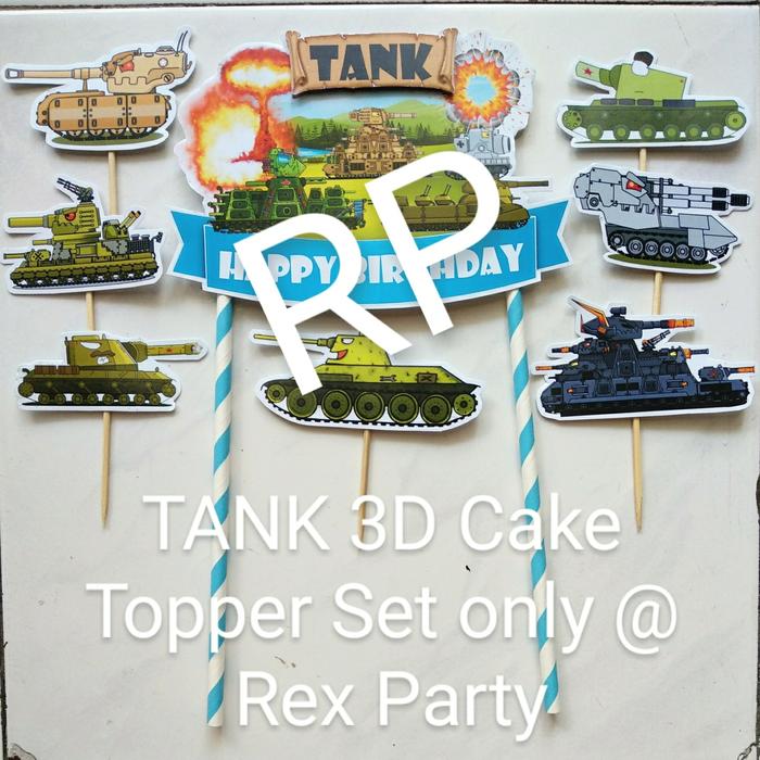 Jual TANK Cake Topper/Topper Kue Tank/Birthday Topper/3D Topper/Topper ...