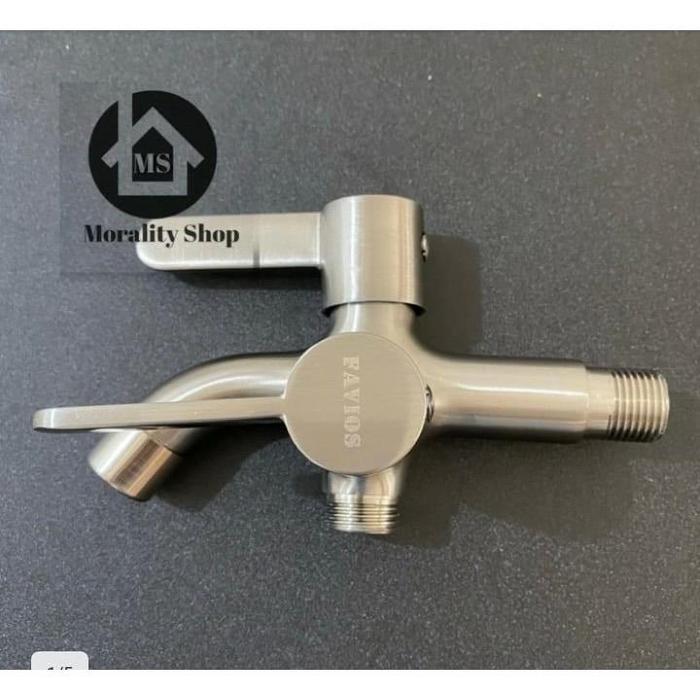 Jual Kran Cabang Engkol Minimalis stainless 350A- Keran air Double Dua G22 - Jakarta Barat ...