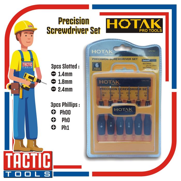 Jual Obeng Presisi Set 6 Pcs Hotak Precision Screwdriver Set 6 Pcs ...
