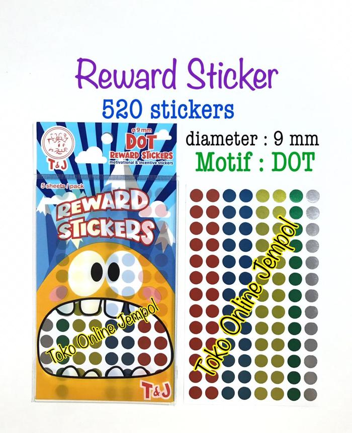 Jual 520 pcs DOT Reward Sticker Tom n Jerry stiker label bintang ...