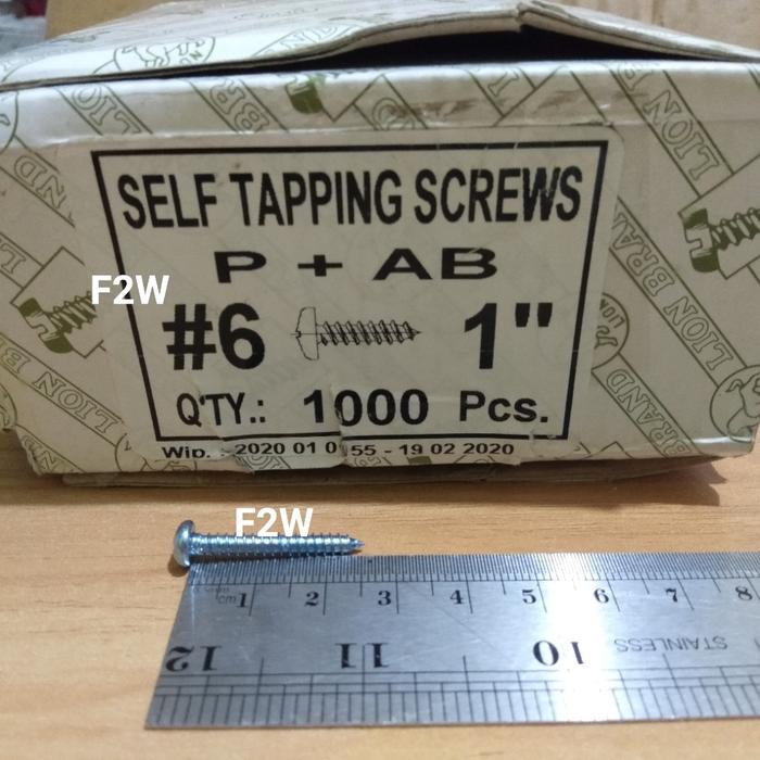 Jual SEKRUP TAPPING PAB 6X1" MOON LION SKRUP ALUMINIUM TAPPING SCREW PH ...
