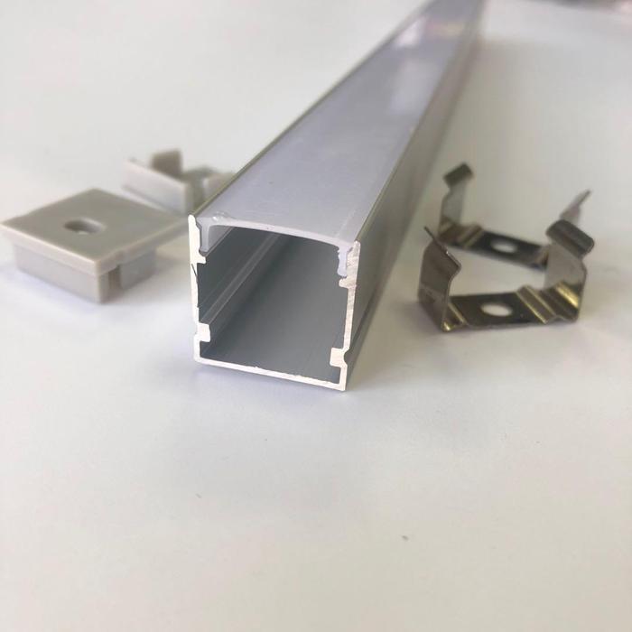 Jual u channel aluminium ukuran 1000mm20*20mm isi dua lampu led strip ...