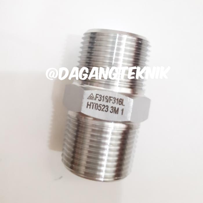 Jual Double Nipple / Hex Nipple / Double Nepple 1/2 inch 3000 SS 316 ...