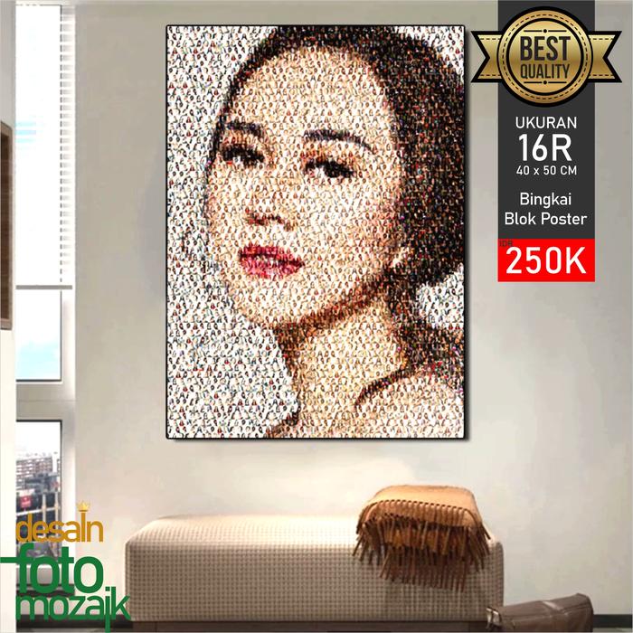 Jual Edit Foto Mozaik dengan Frame/Bingkai Blok Poster Ukuran 16R ...