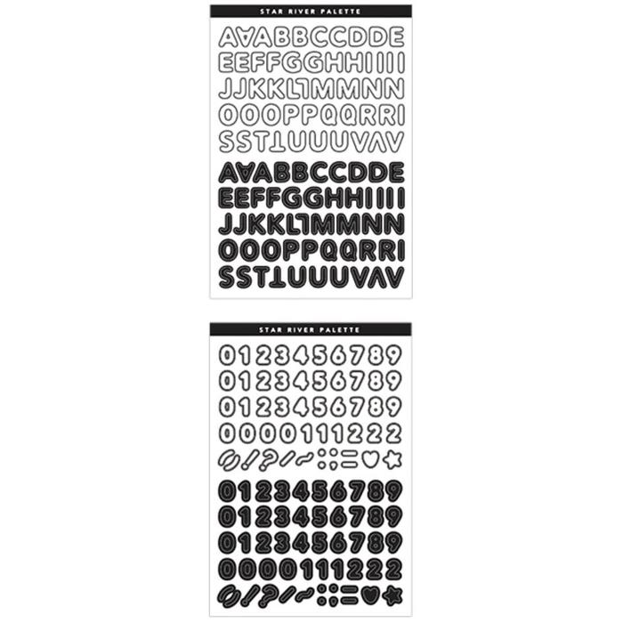 Jual Bicolor Alphabet Numbers Stickers Stiker Deco Scrapbook Alfabet ...