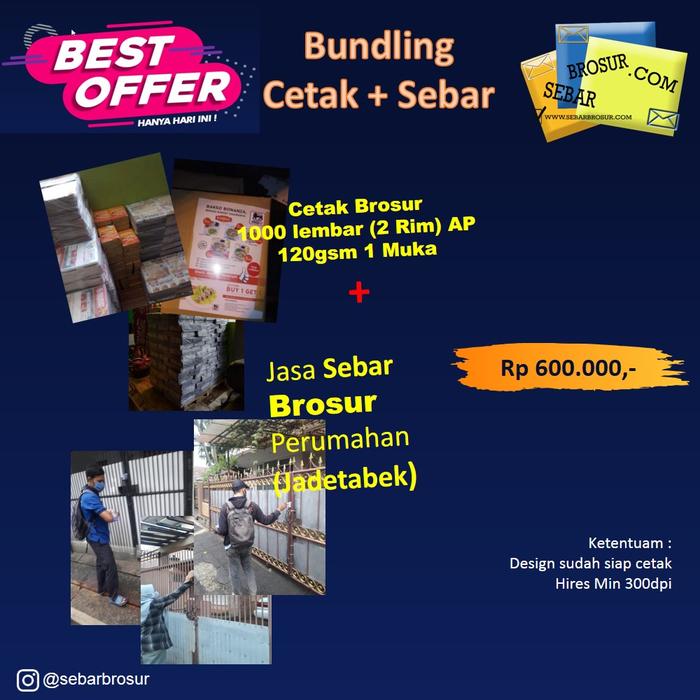 Jual (Bundling) Cetak brosur + Sebar brosur D2D Jadetabek - Kota ...