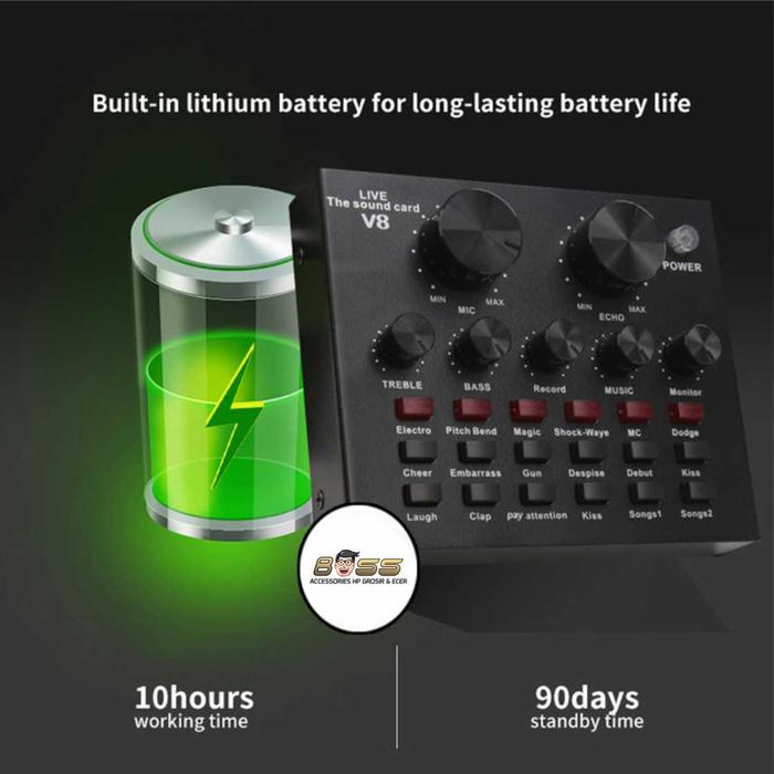 Jual Sound Card V8 Mixer External Soundcard V8 Usb Audio Live Broadcast ...