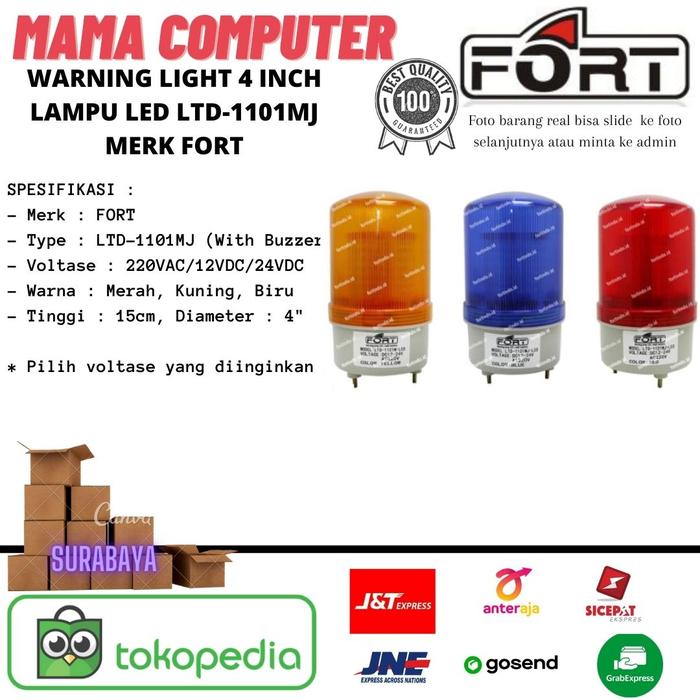 Jual Warning Light Rotary LTD-1101MJ 4" 12 24 VDC-220 VAC Lampu LED ...