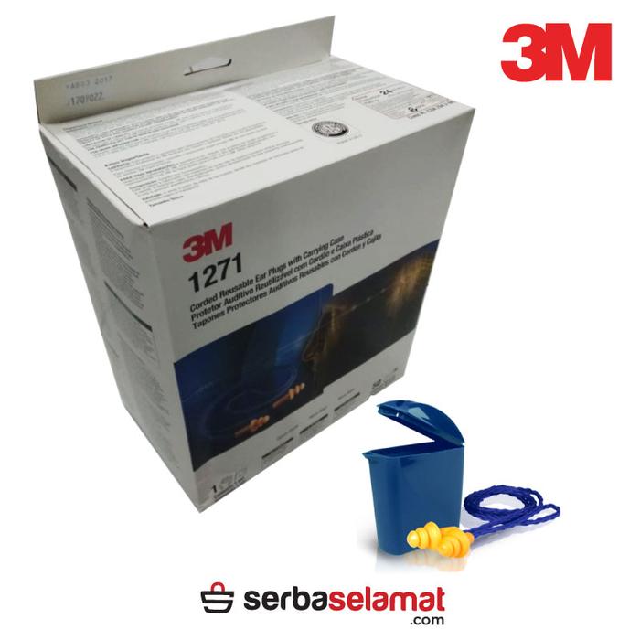 Jual Penutup Telinga/3M 1271 Earplug Reusable Corded Casing W/ Pvc Cord ...