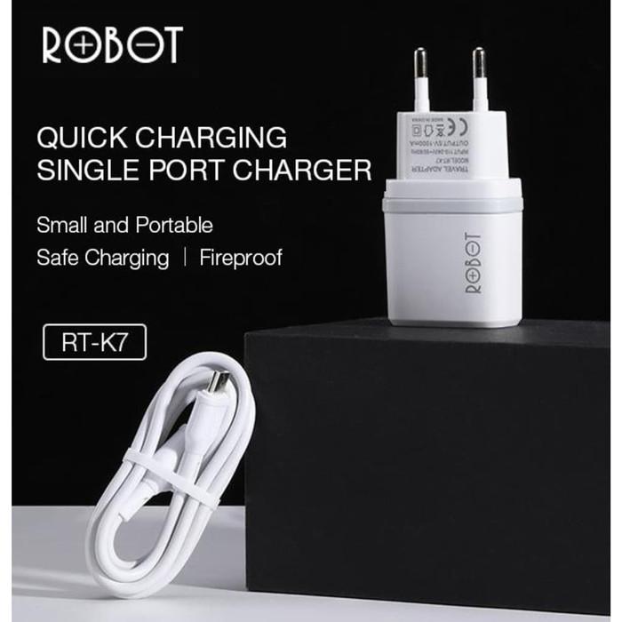 Jual Adaptor Batok Charger Handphone ROBOT RT-K7 5V 1A + Micro USB ...