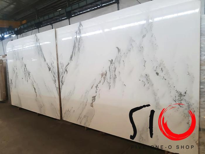 Jual Calacatta Michael Angelo Supreme White Marble Stone Slab Marmer ...
