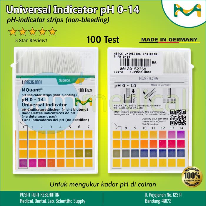 Jual MERCK ORIGINAL Universal indicator pH 0-14 Kertas Lakmus pH paper ...