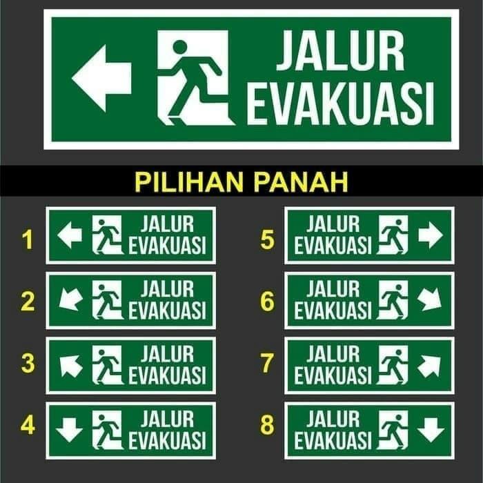 Jual AKRILIK K3 SAFETY PETUNJUK ARAH JALUR EVAKUASI 10 X 30CM SIGN RAMBU - Jakarta Barat ...