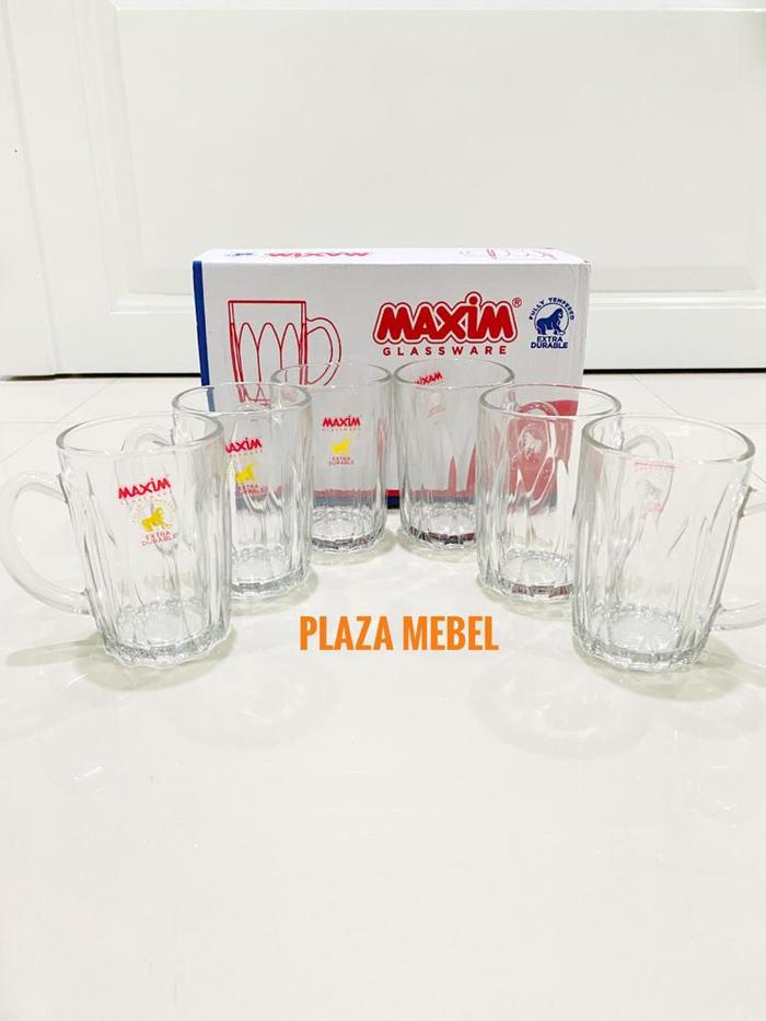 Jual SET Gelas Mug Kaca Tempered Bening MAXIM MVC10T (6 PCS) 260 ml ...