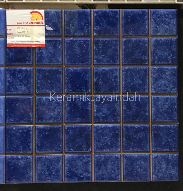 Jual ROMAN PWA33712 PRECUT dPACIFIc NAVY 30 x 30cm KERAMIK KOLAM RENANG ...