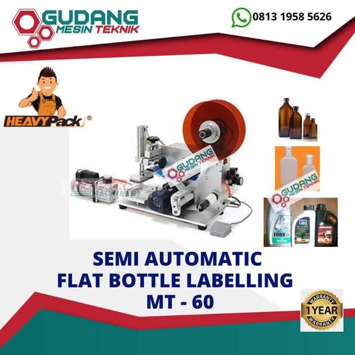 Jual MESIN LABEL BOTOL DATAR/FLAT BOTTLE LABELLING WITH CODING MT-60C ...