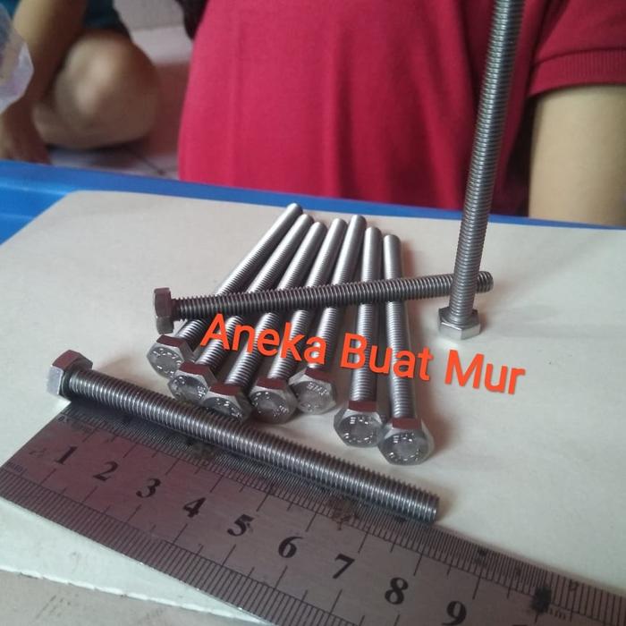 Jual BAUT HEXAGONAL STAINLESS M10 X 80mm atau Baut 14 Panjang 8cm ...