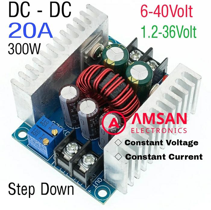 Jual Step Down 20A 300W stepdown Buck Converter constant current CV CC ...
