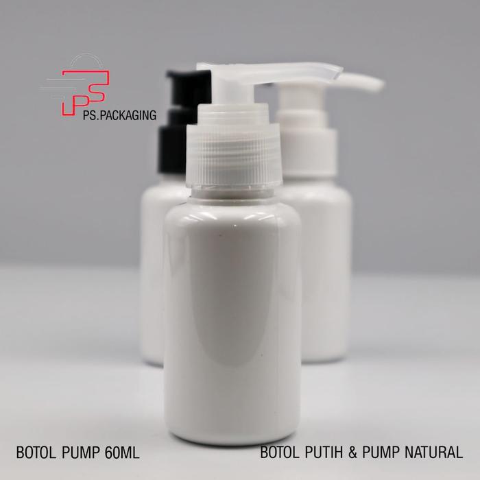 Jual BOTOL LOTION PUMP 60ML PUTIH / BOTOL PLASTIK 60ML NECK24 - Hitam ...
