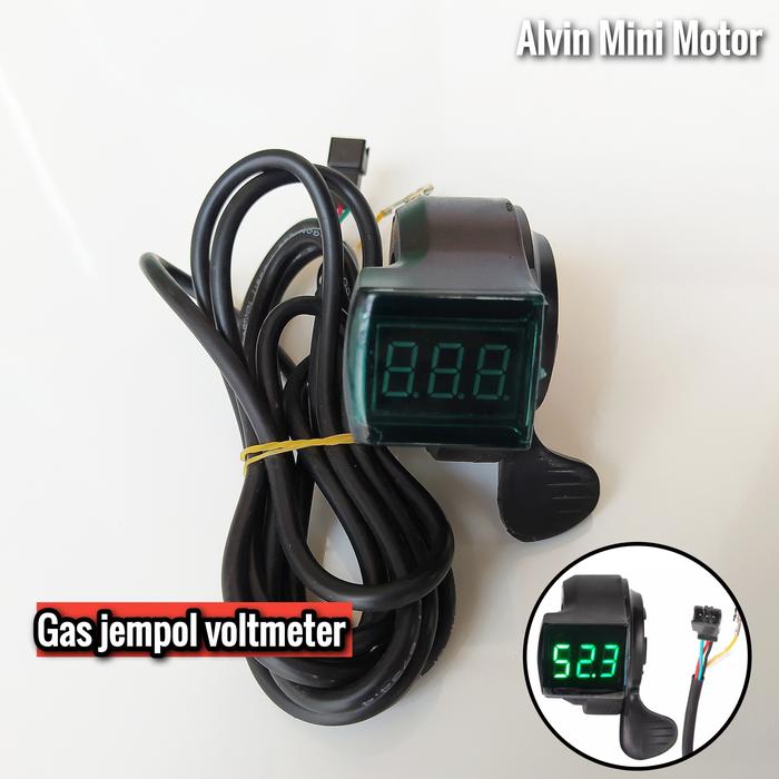 Jual throttle thumb voltmeter display gas jempol sepeda listrik 12v ...