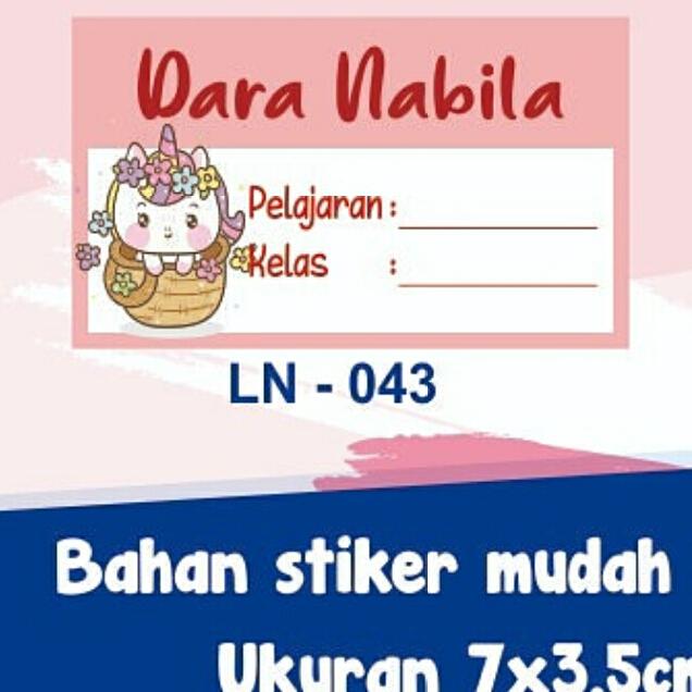 Jual Label Nama Buku Bergambar Unicorn - LN-042 - Kota Tangerang ...