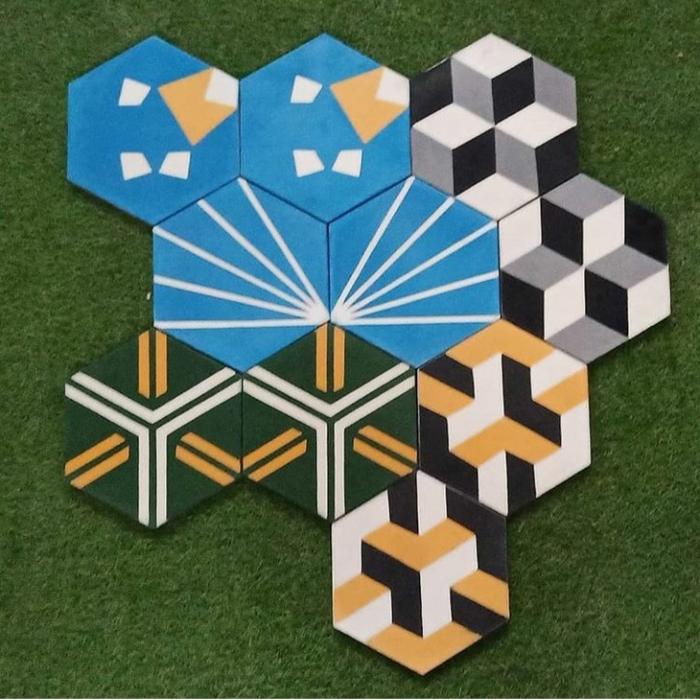 Jual Ubin / tegel hexagonal motif - Jakarta Selatan - Bali Material ...
