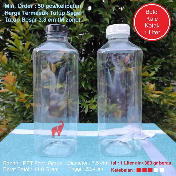 Jual Isi 10 Pcs Botol Kale Kotak 1 Liter 1000 ml / Botol Kick 1000ml ...