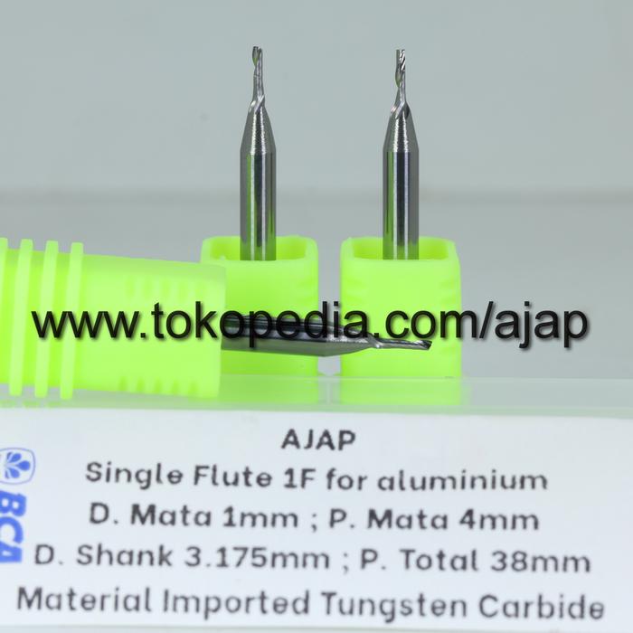 Jual MATA ROUTER CNC SINGLE FLUTE 1Flute 1mm CUTTER ALUMINIUM ENDMILL ...