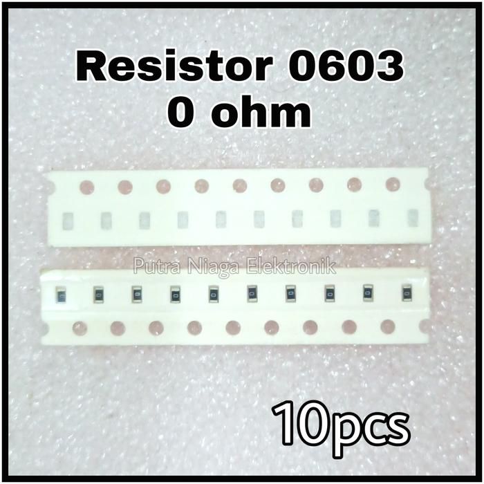 Jual (10pcs) Resistor SMD 0603 0R Tahanan 0ohm 0 ohm Marking: 0 - Kota ...