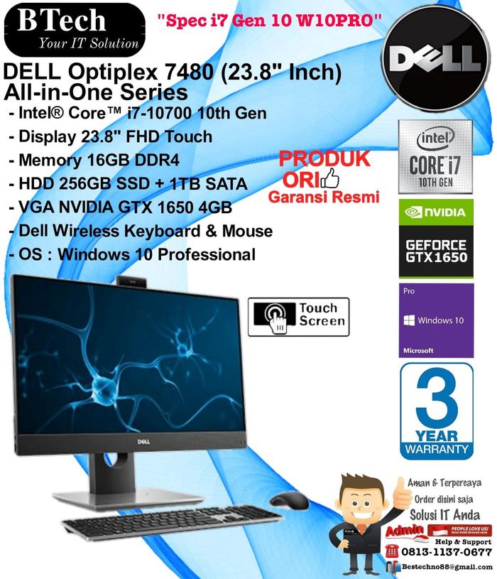 Jual DELL Optiplex AIO 7480 Core i7-10700/16GB/256GB+1TB/VGA 4GB/W10PRO ...