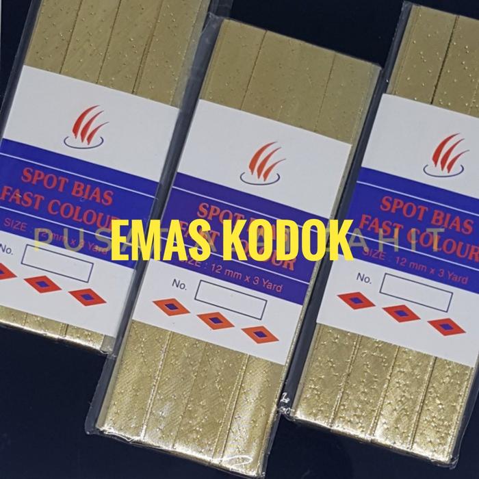 Jual BISBAN LISBAN PITA BIS POLOS SATIN EMAS PERAK GOLD SILVER SPOT ...