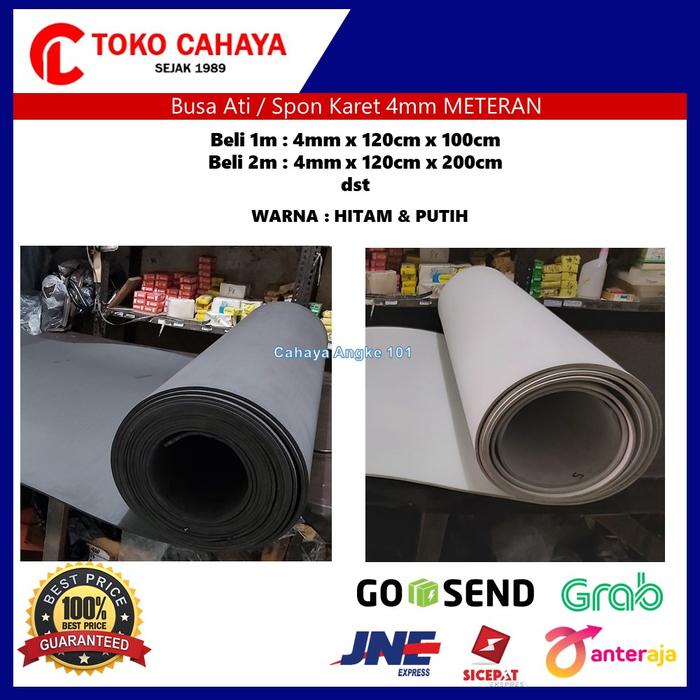 Jual Spon Karet Busa Ati Spon Eva Sponge ROLL 4mm - METERAN - Hitam ...