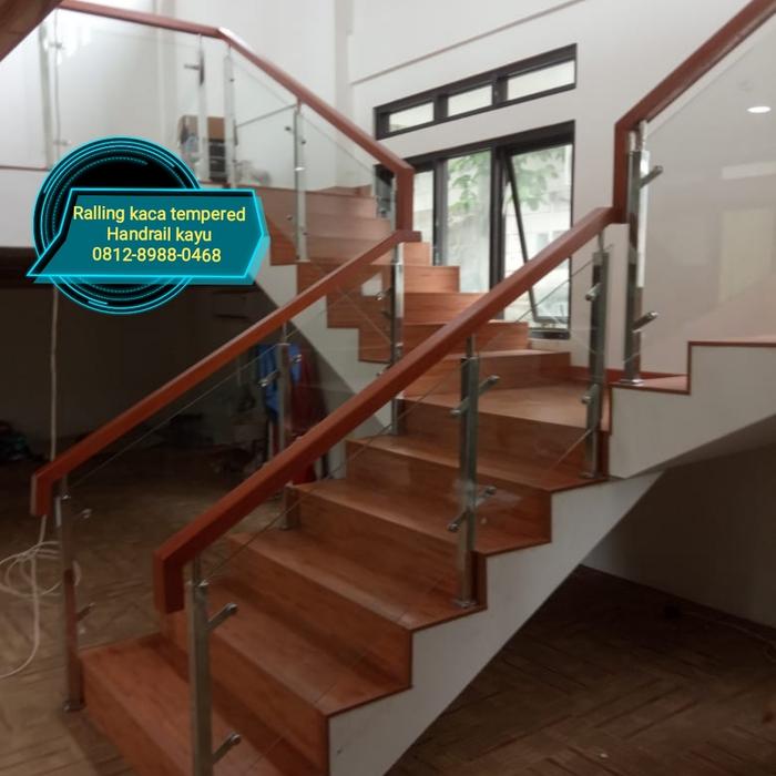 Jual Ralling tangga kaca stainless handrail kayu - Jakarta Utara - Best ...
