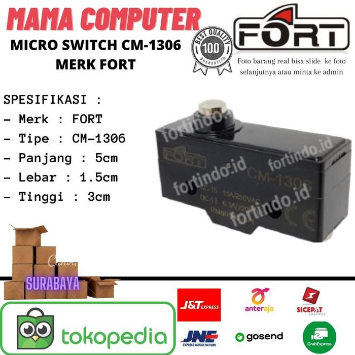 Jual Micro Switch CM-1306 Saklar Sensor Limit Switch Merk FORT - Kota ...