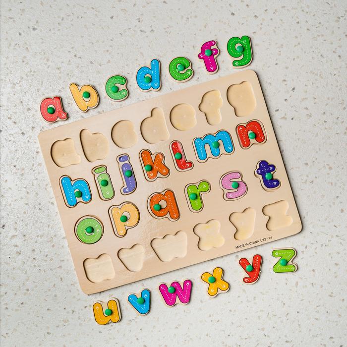 Jual Mainan Edukasi Anak Puzzle Kayu Abjad Alphabet Abc Huruf Kecil Di ...