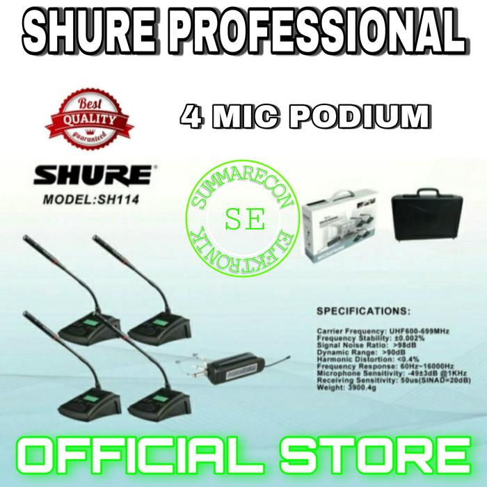 Jual Mic meja wireless sh 114 original 4 mic meja podium conference ...