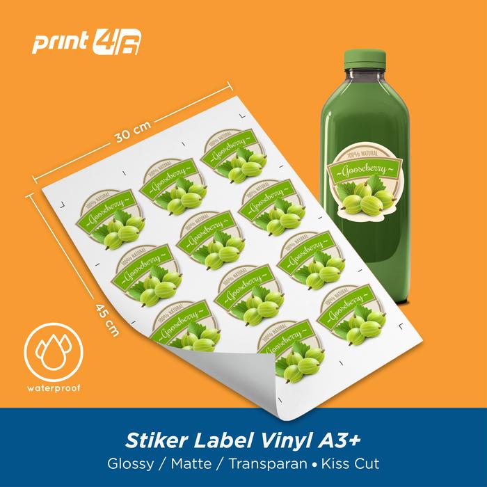 Jual Cetak Stiker Label Vinyl / Transparan A3+ CUT - Kota Tangerang ...